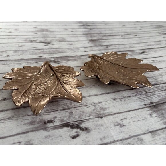Pier 1 | Accents | Pair Pier One Fall Leaf Shaped Rose Gold Plates ...